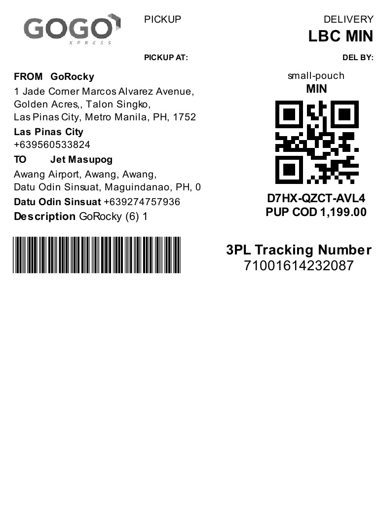 GoRocky Delivery Details and Tracking | PDF