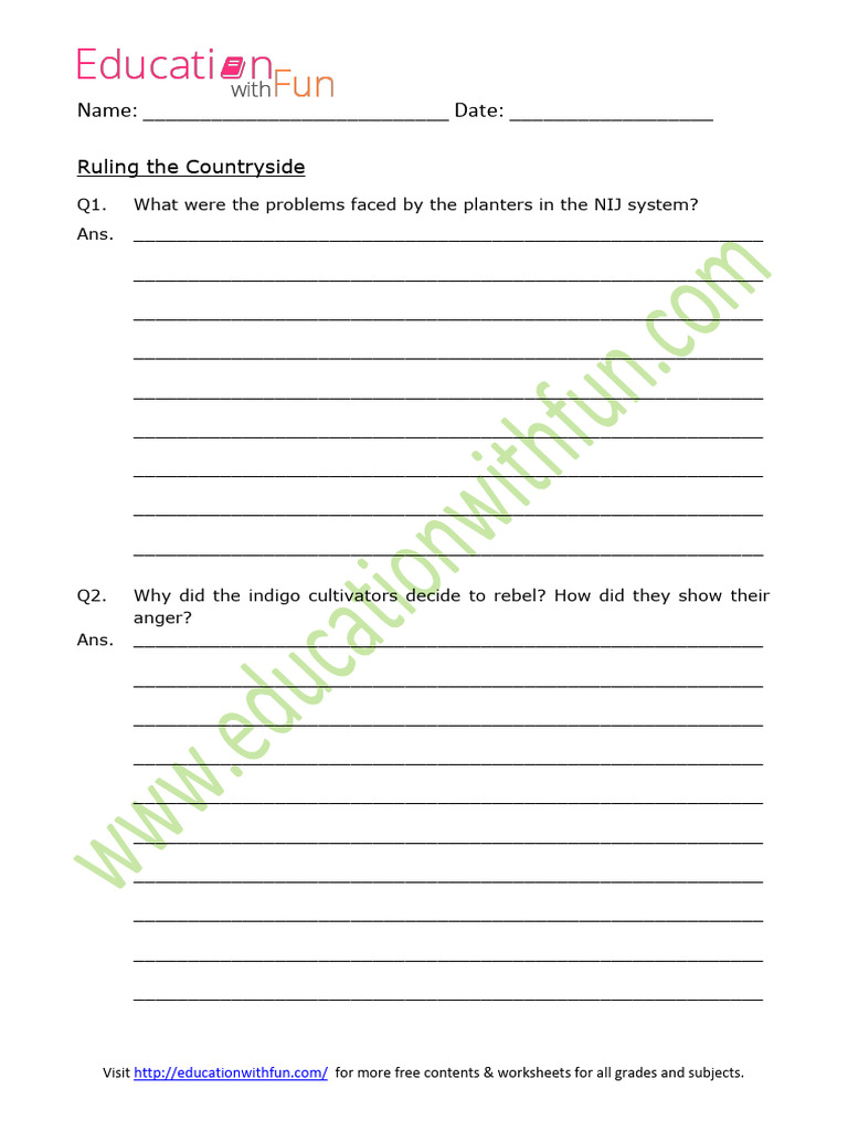 Ruling The Countryside Worksheet 10 | PDF | Agriculture