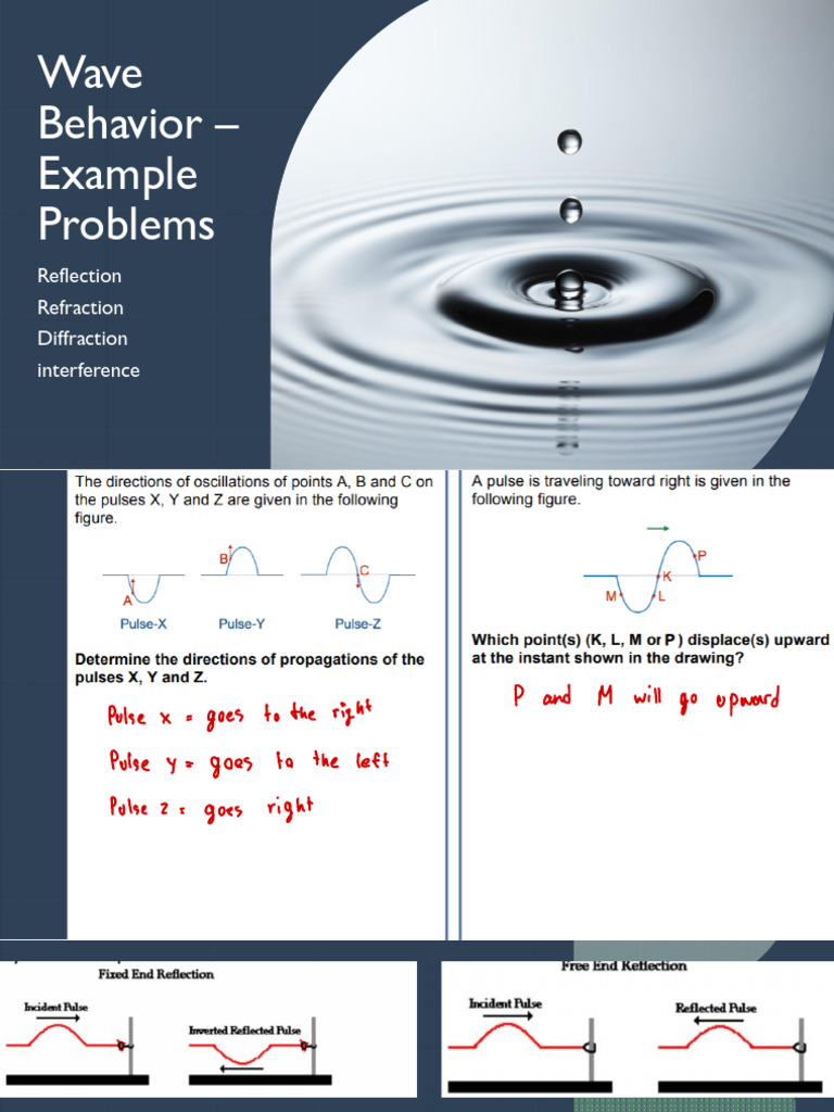 Problems On Behavior of Waves | PDF | Refraction | Electromagnetic ...