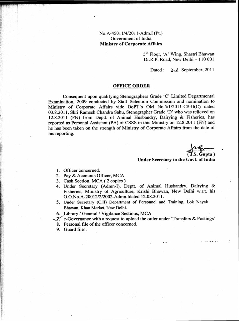 Office_Order_02_sept2011 | PDF