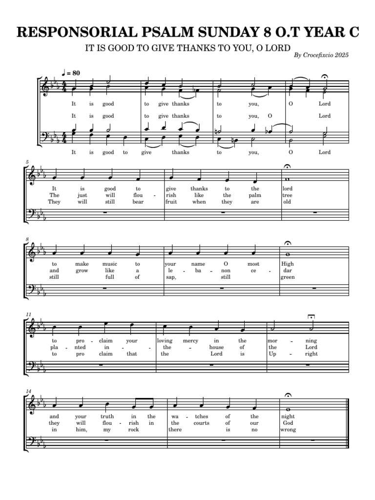 Responsorial Psalm Sunday 8 O.T Year C | PDF | Christian Hymns ...