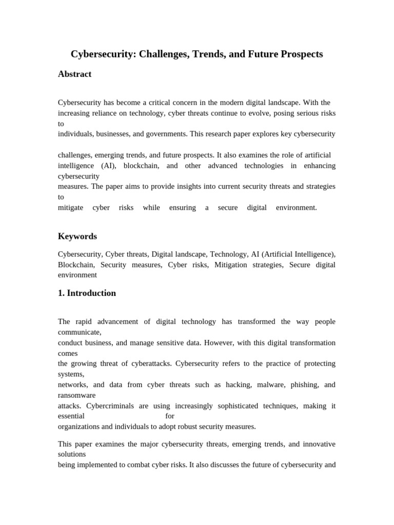 Cybersecurity Challenges and Trends | PDF | Security | Computer Security