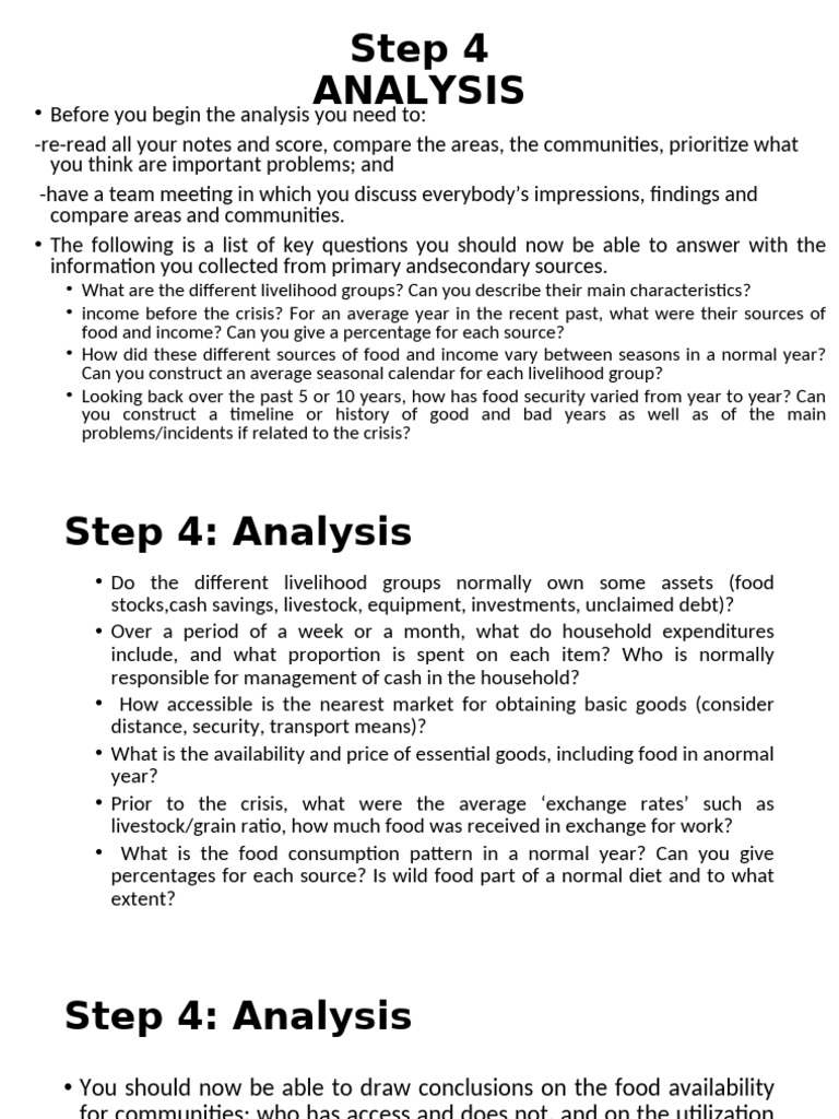 How To Conduct A FNS Assessment - Step 4 | PDF | Food Security | Economies
