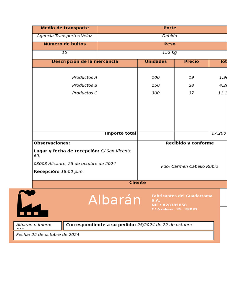 Albarán Número 200 Ejercicio 13 Pág. 52 | PDF
