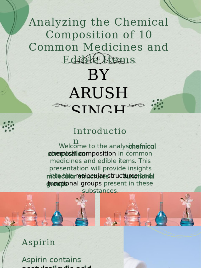 Slidesgo Analyzing The Chemical Composition of 10 Common Medicines and ...