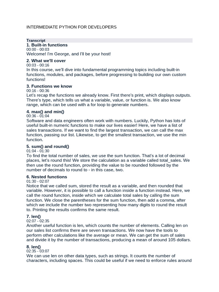 Intermediate Python For Developers | PDF | Anonymous Function ...