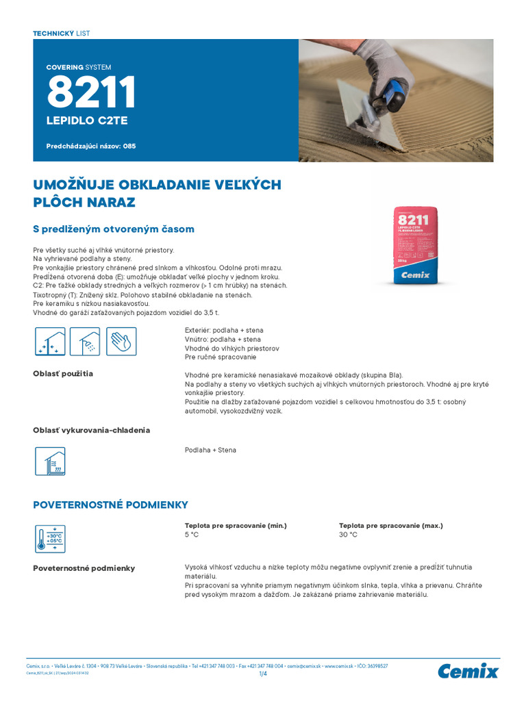 Cemix 8211 SK SK | PDF