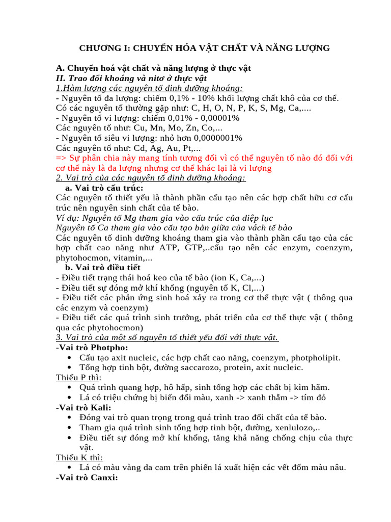 TV Chương 1 S Trao Khoáng Và Nito CHVCNL | PDF