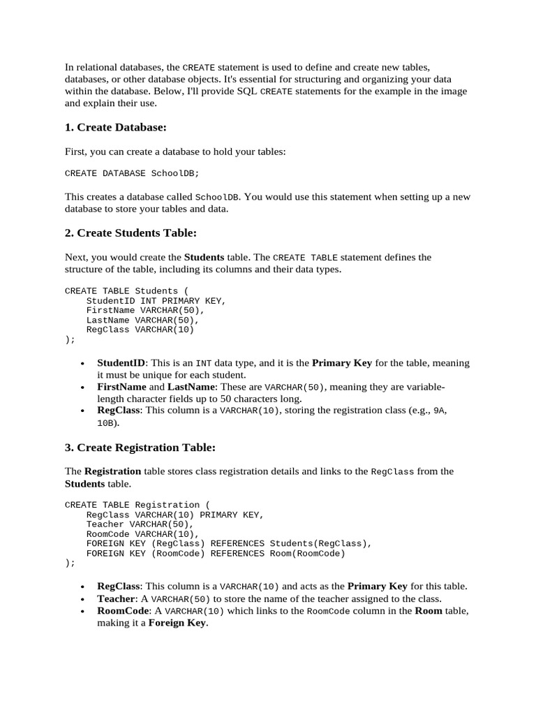 Relational Databases - Student With RegClass 3 Tables | PDF | Relational Database | Table (Database)