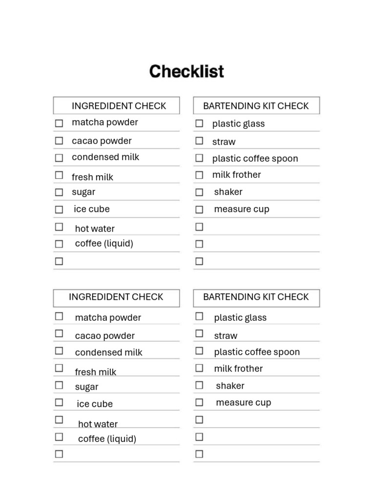 Checklist | PDF