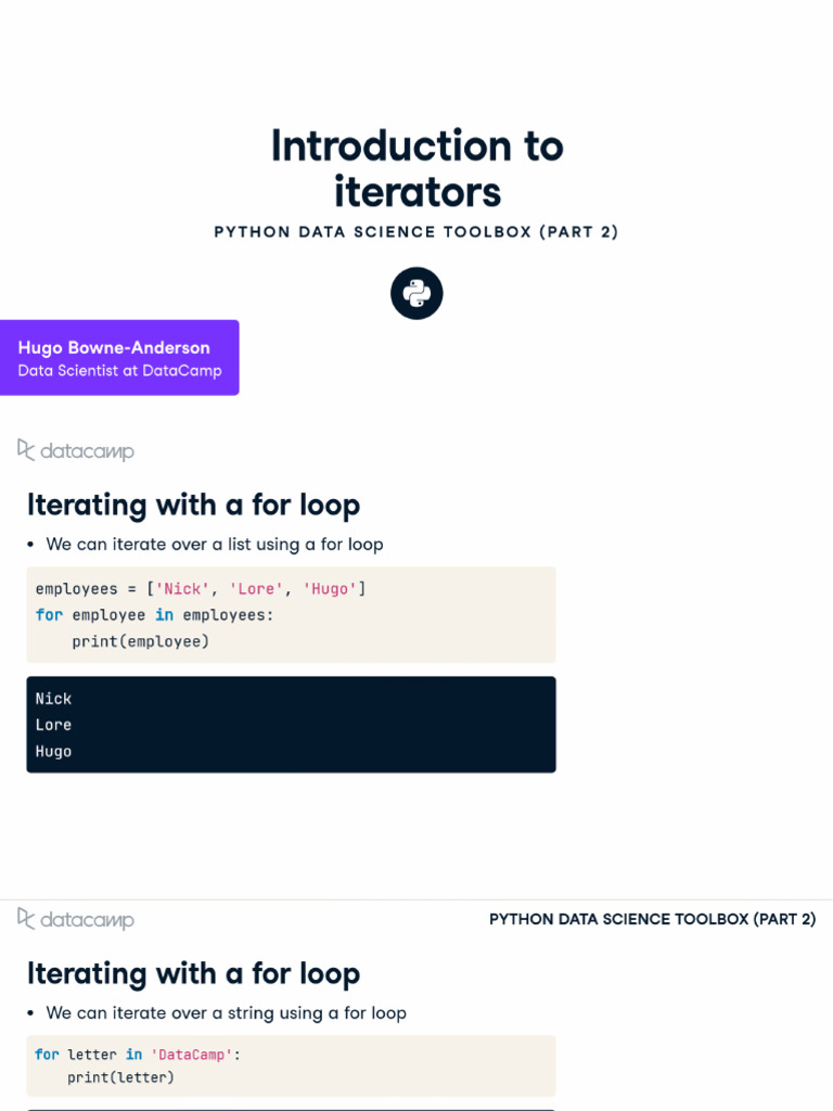 PYTHONDATASCIENCETOOLBOX_iterators _ Python_ch_1 | PDF PYTHONDATASCIENCETOOLBOX_iterators _ Python_ch_1 | PDF