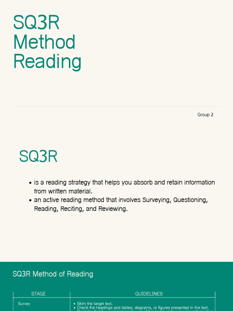 GROUP 2 - SQ3R (1) | PDF