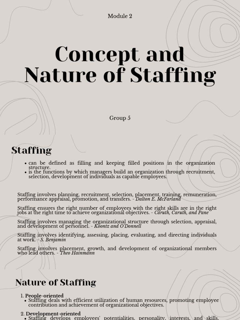 GROUP 1 - Concept and Nature of Staffing | PDF | Human Resources ...