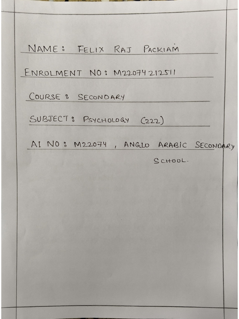 Psychology 222 | PDF