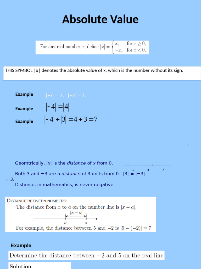 Understanding Absolute Value Concepts | PDF | Equations | Numbers