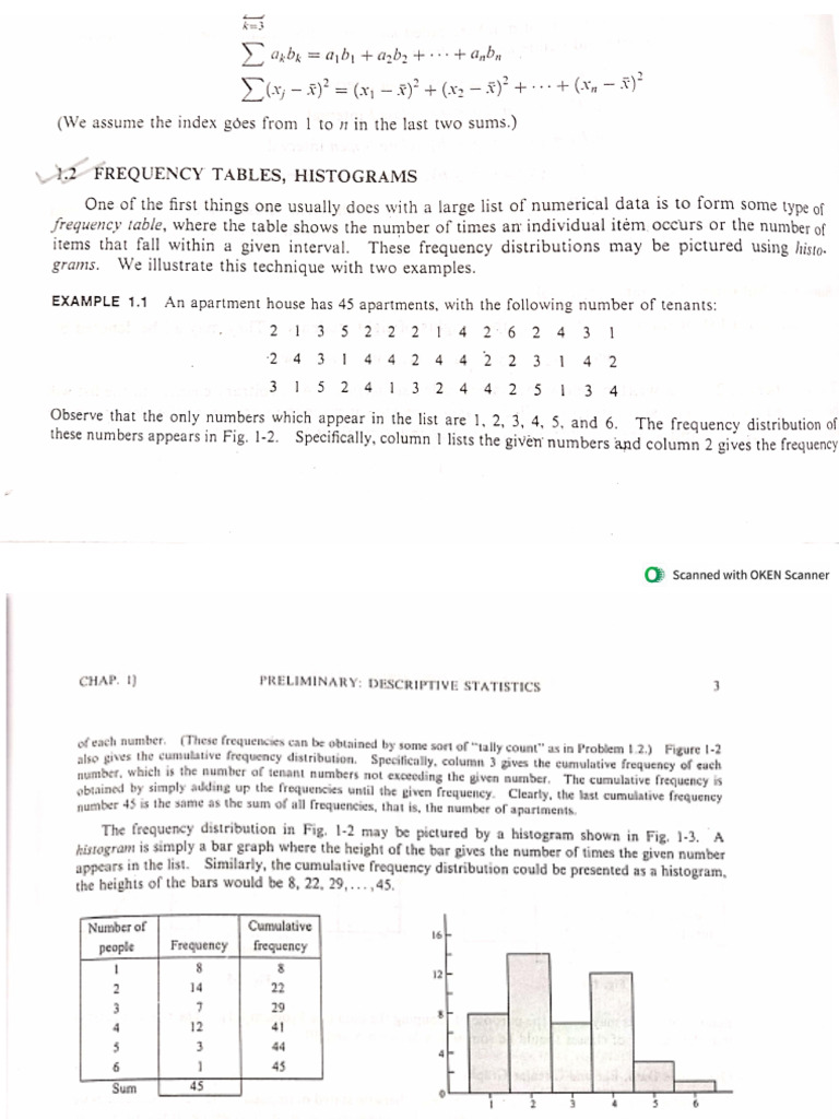 Frequency Table & Histogram | PDF