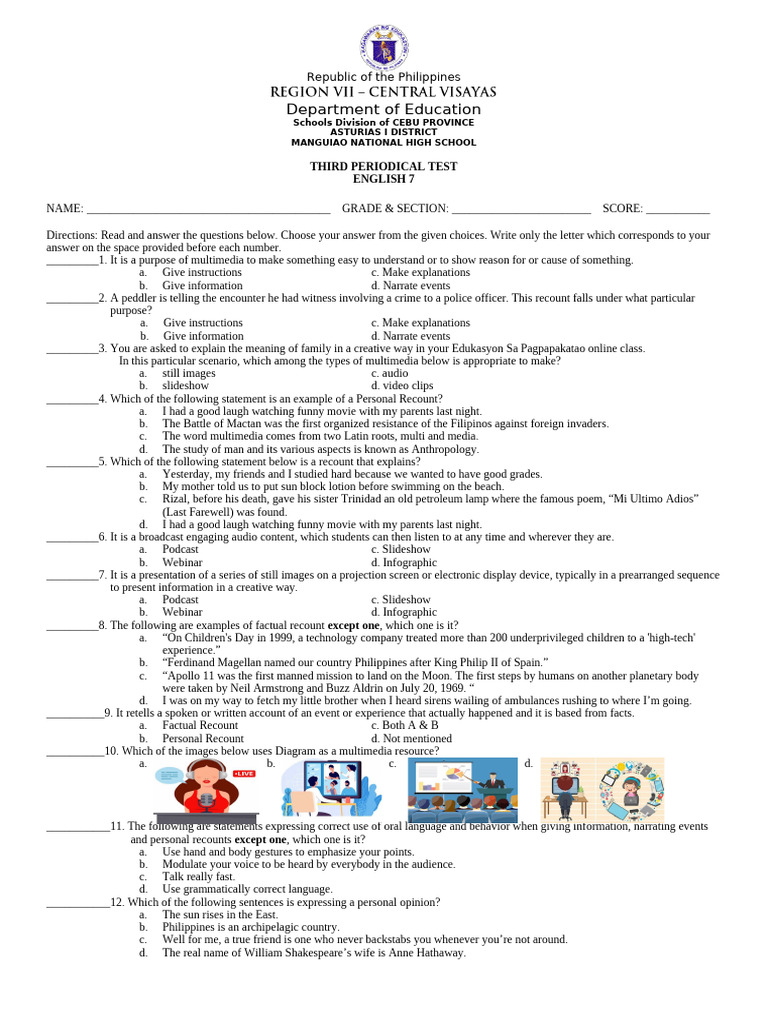 (English) 7 third quarter | PDF | Eagle