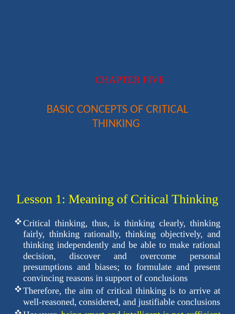 Critical Thinking Essentials | PDF | Critical Thinking | Thought