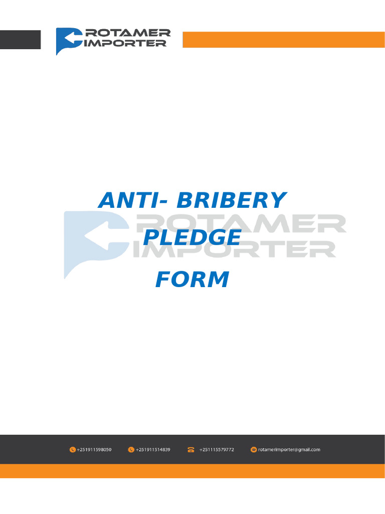 Anti-Bribery Pledge for Contractors | PDF