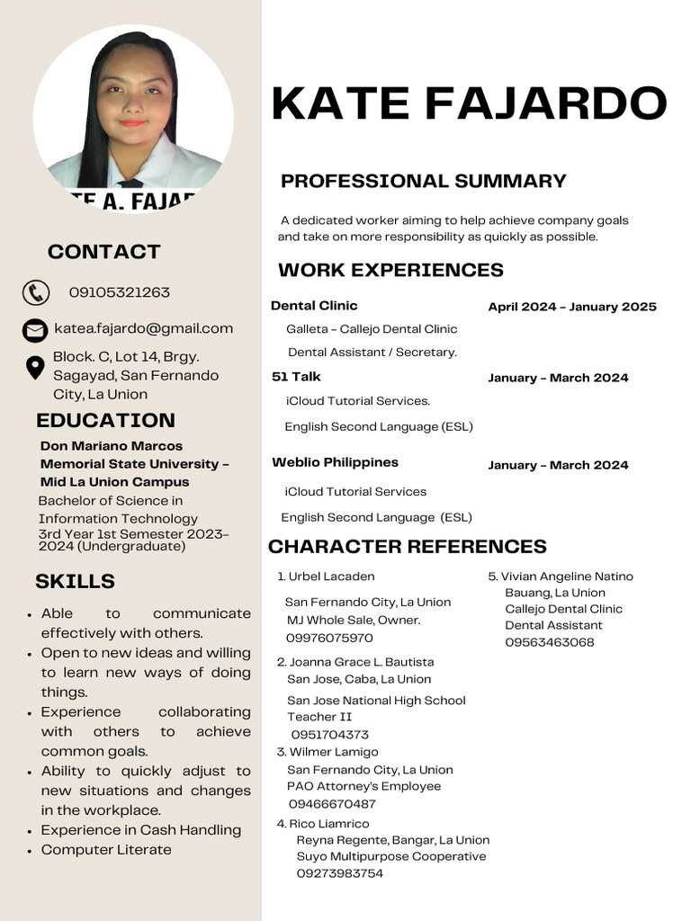 Kate Fajardo Resume | PDF | Cognition | Learning