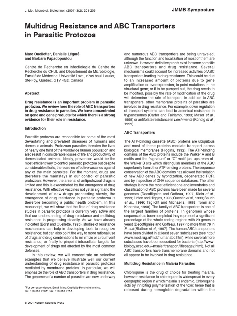 Mdr in ABC Transporter | PDF | Antimicrobial Resistance | Biology