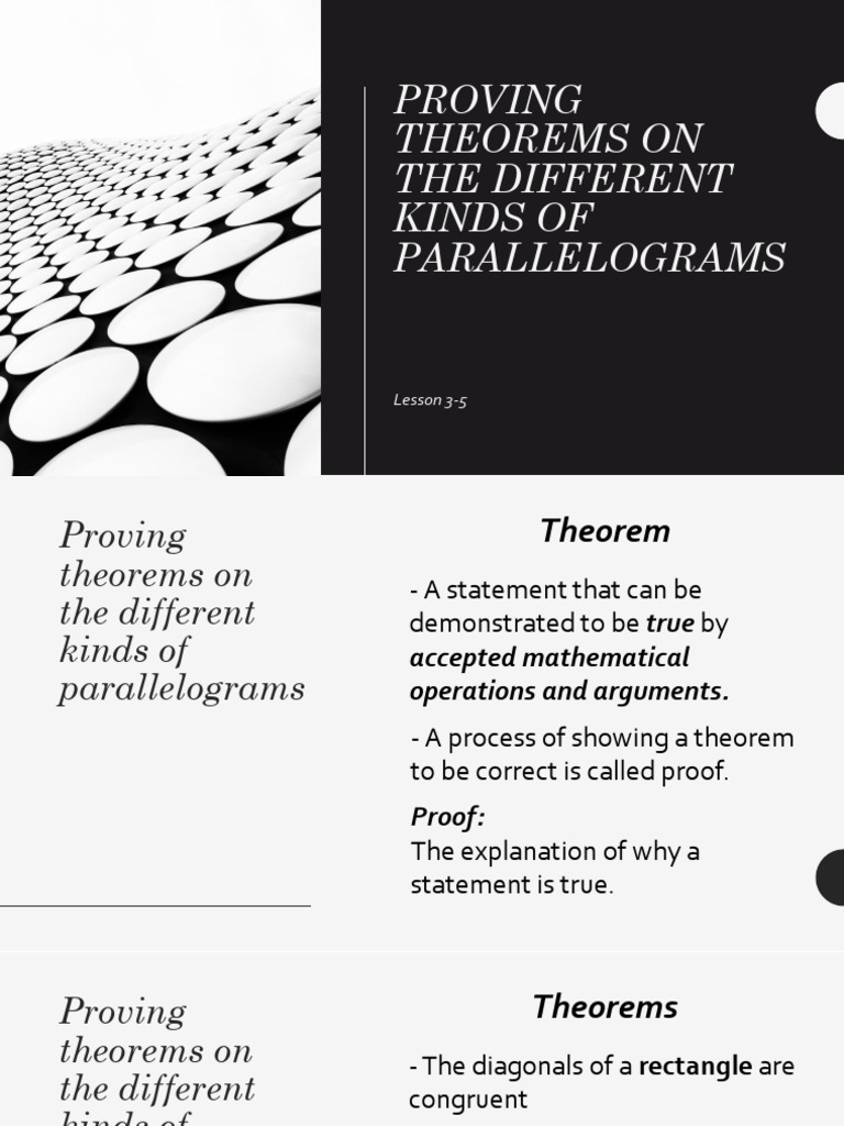 Q3-Lesson-3-5-Proving-theorems-on-the-different-kinds-of-parallelograms | PDF | Rectangle ...