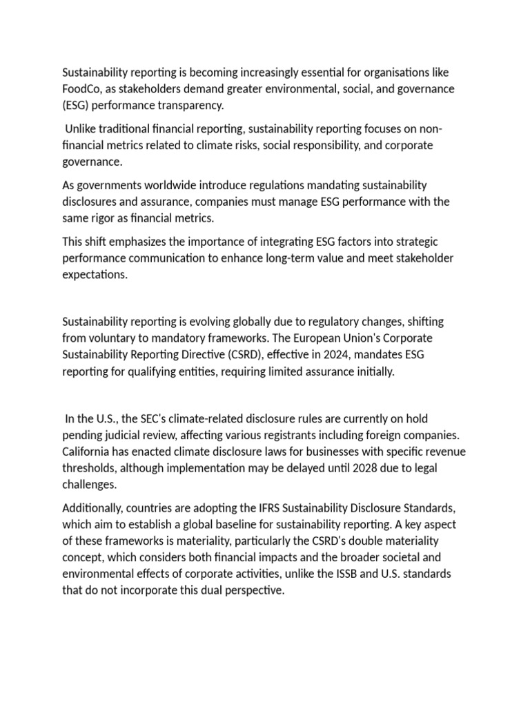 CSRD Compliance for Sustainability Reporting | PDF | Sustainability ...