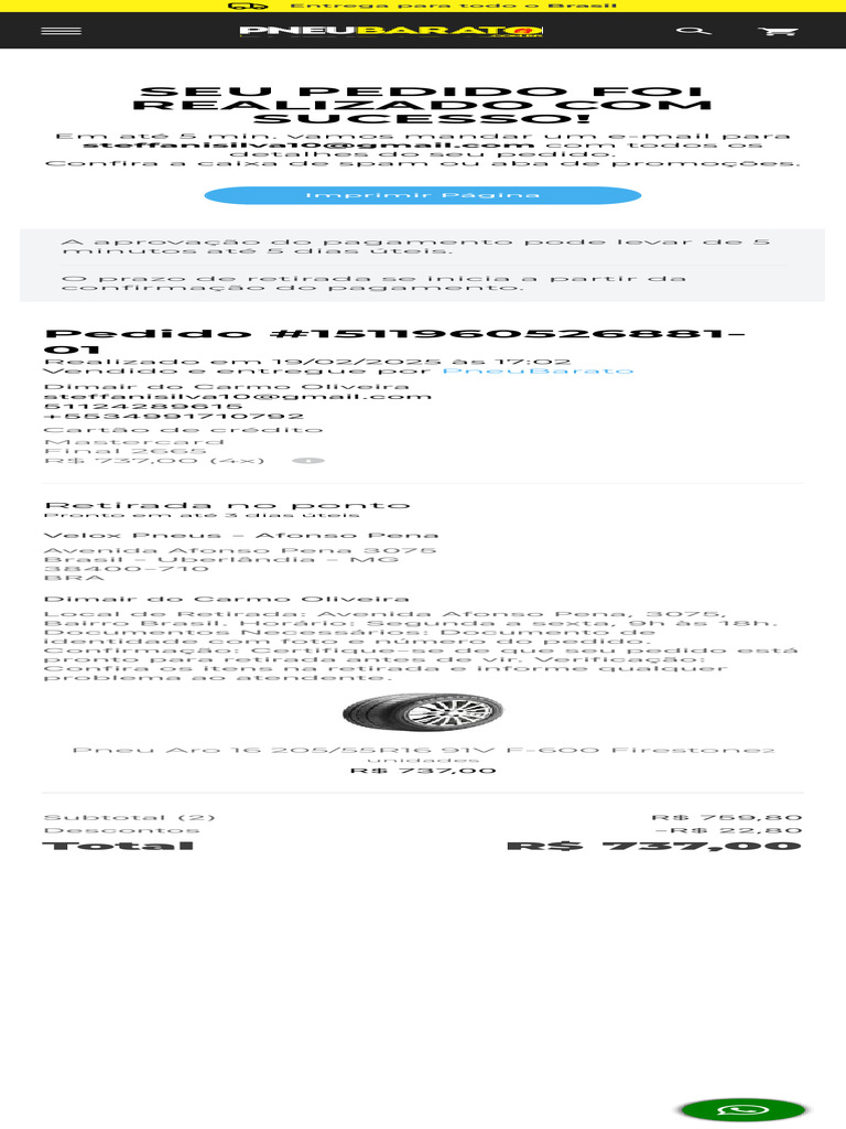 Pedido Confirmado | PDF