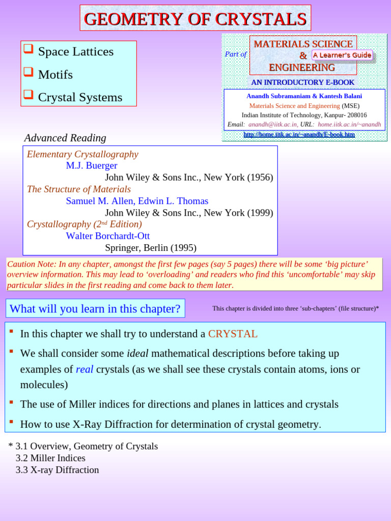 Chapter 3a Geometry of Crystals | PDF | Crystal Structure | Crystal