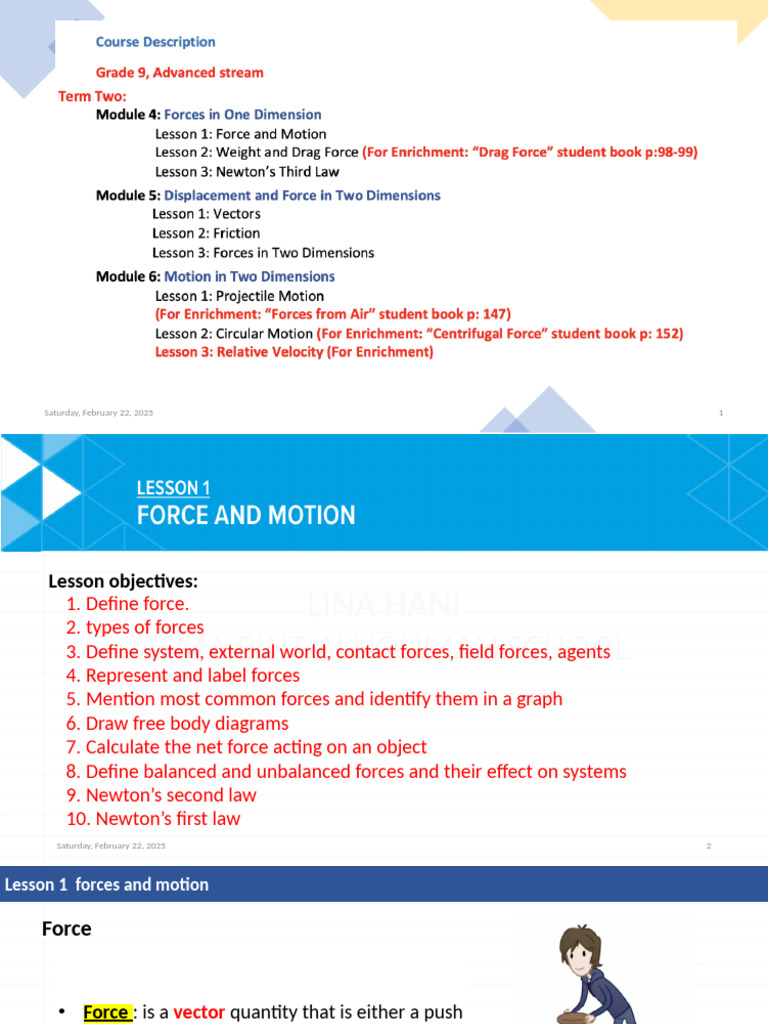 forces in 1D | PDF | Force | Newton's Laws Of Motion