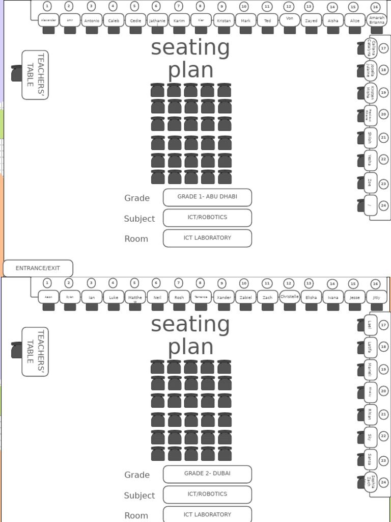 Blank Classroom Seating Chart | PDF