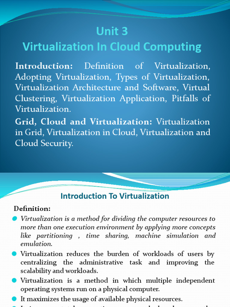 CC Unit 3.pptx | PDF | Virtualization | Cloud Computing