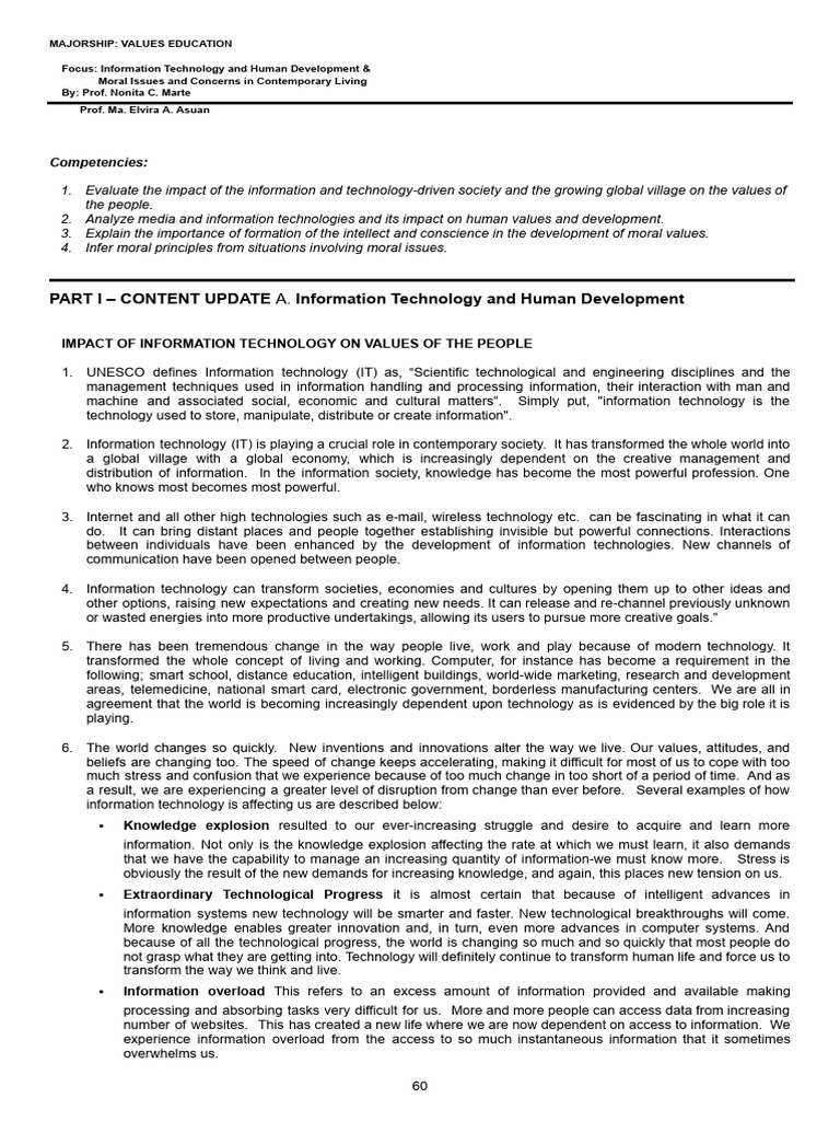 5. ICT Moral Issues and Concerns in Contemporary Living | PDF ...