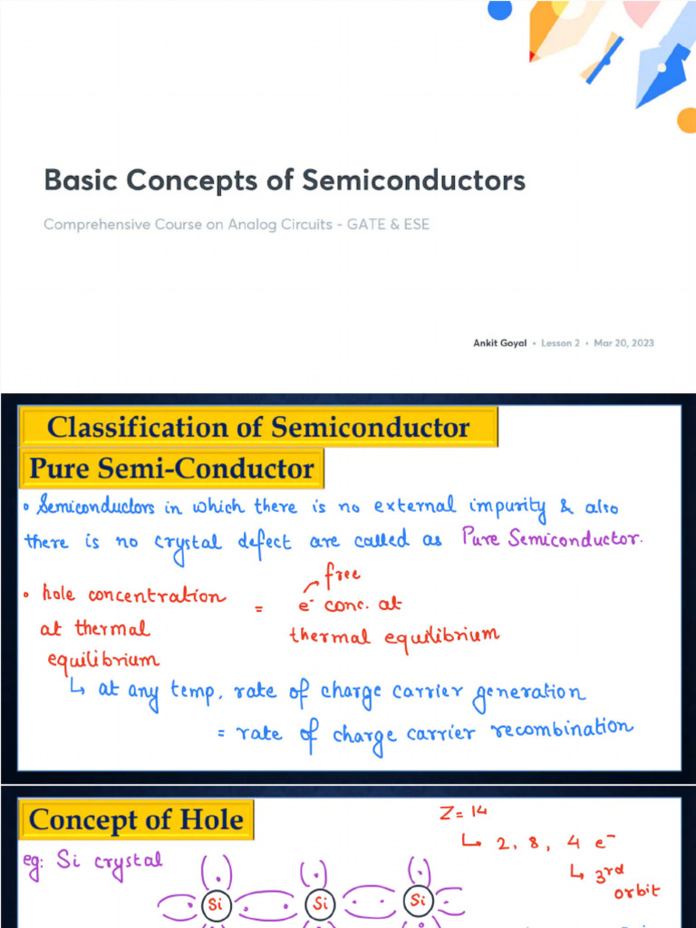 Basic Concepts of Semiconductors With Anno | PDF