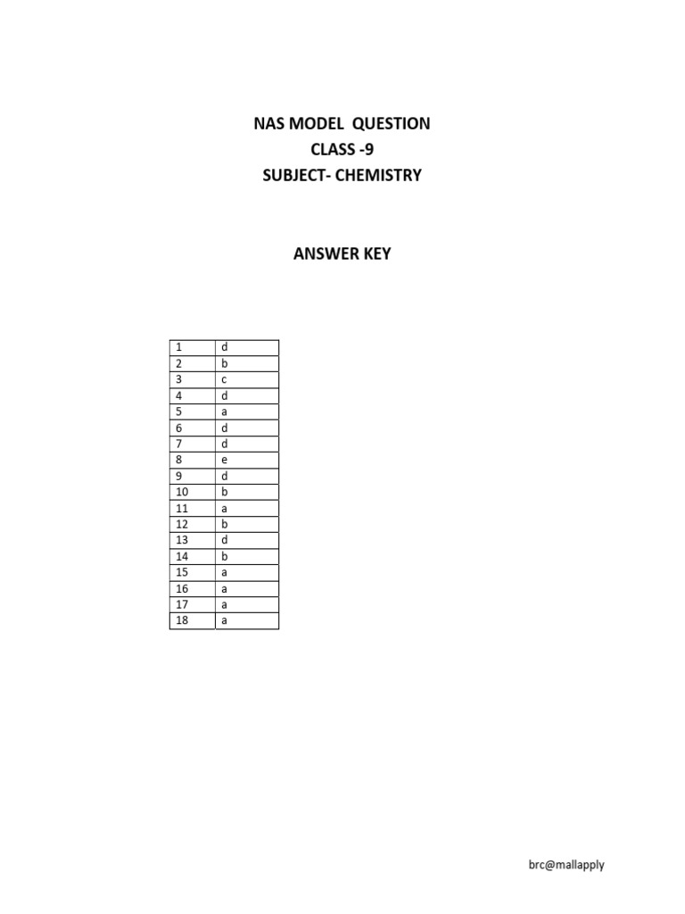 Answer Key | PDF