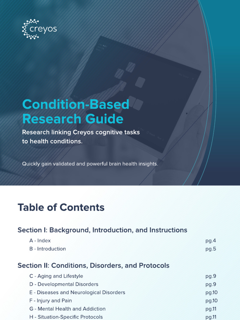 Creyos Condition Based Research Guide | PDF | Medical Diagnosis ...