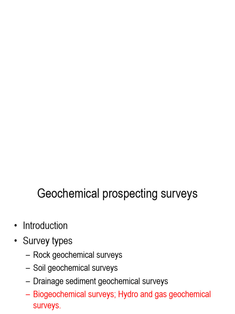 Geochemical Survey Types | PDF | Soil | Prospecting