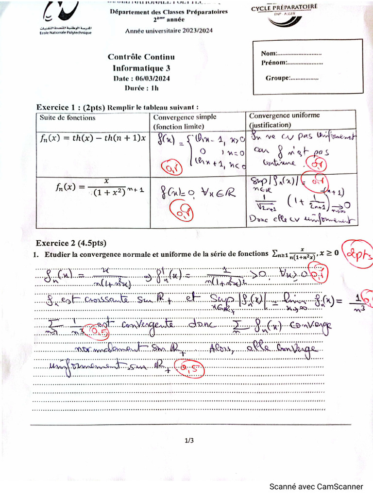 CC1 - Corrigé | PDF
