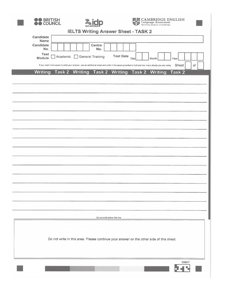 Ielts Writing Task 2 Answer Sheet | PDF