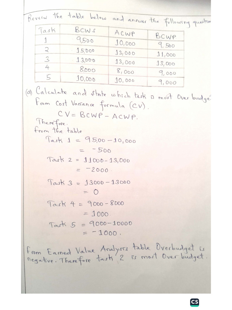 BT310 Cost Variance | PDF