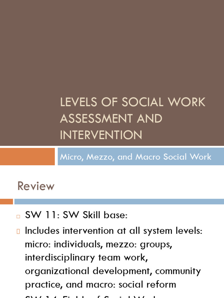 Social Work Levels: Micro, Mezzo, Macro | PDF | Social Work | Liberal ...