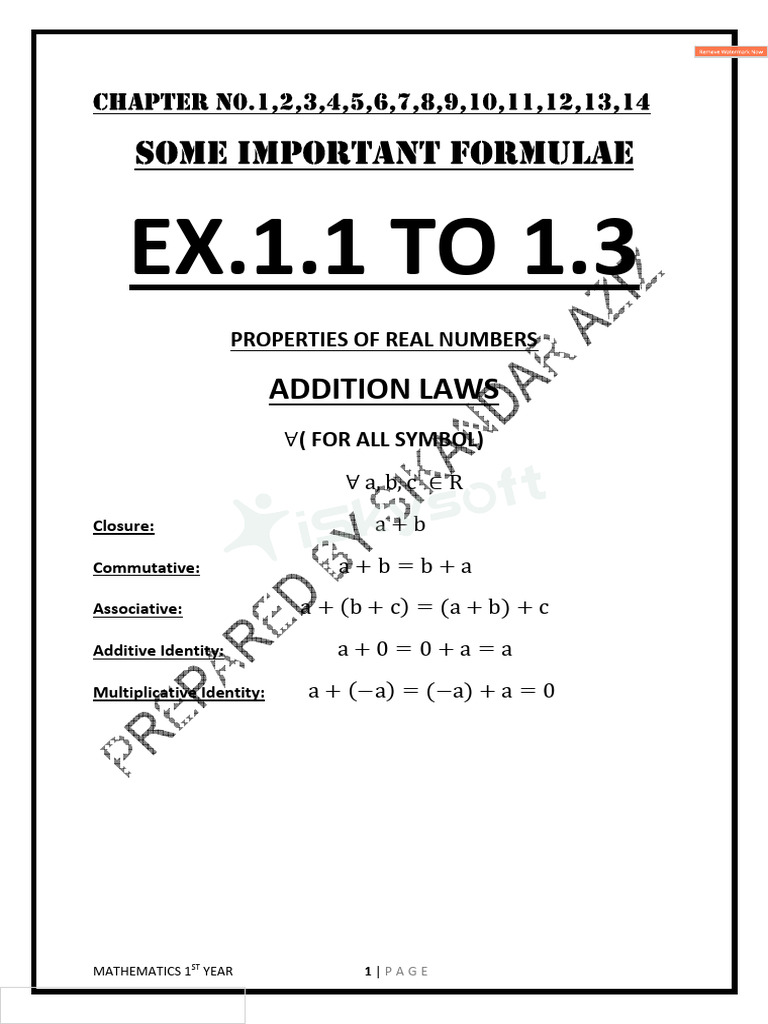 Maths 1st Year Formulae Federal Board 2022 | PDF | Matrix (Mathematics) | Complex Number