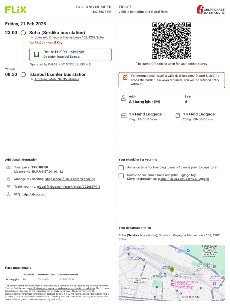 Sofia to Istanbul Bus Price 2025 | PDF | Government And Personhood