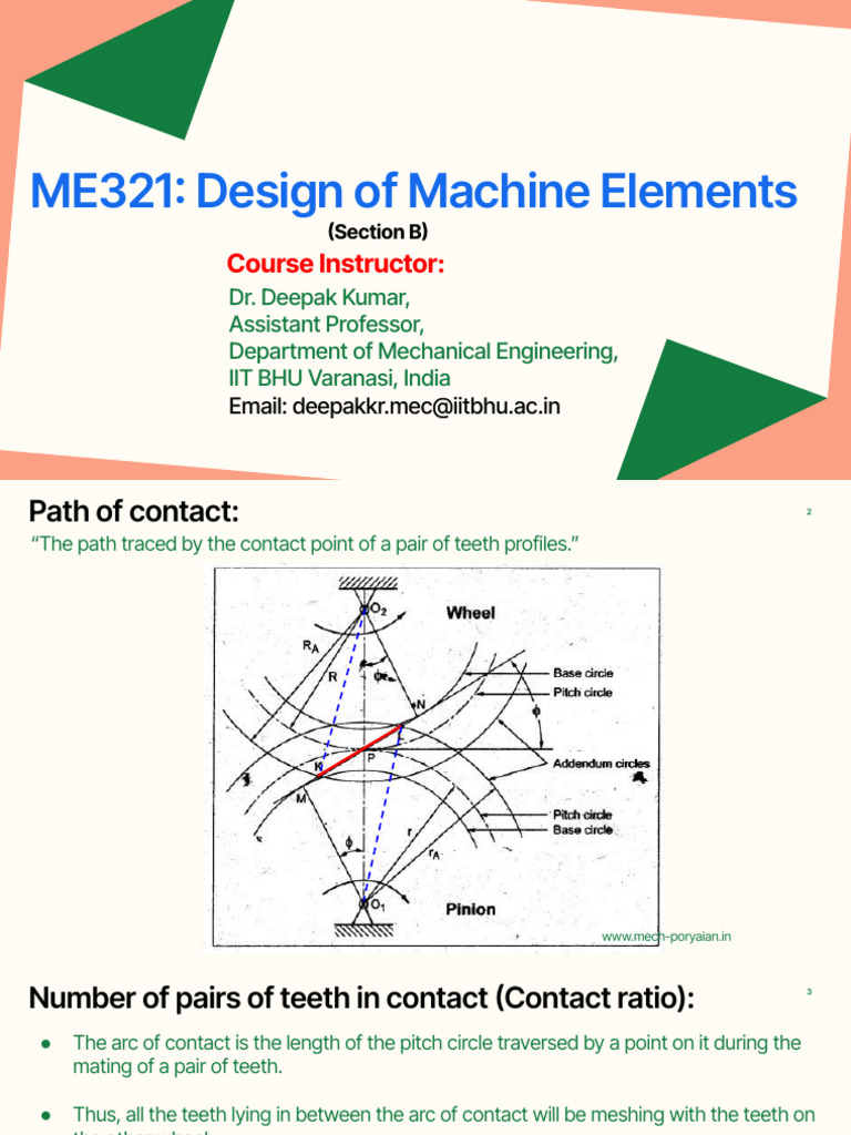 Week_3_4_ME321_ Design of Machine Elements | PDF | Gear | Wear