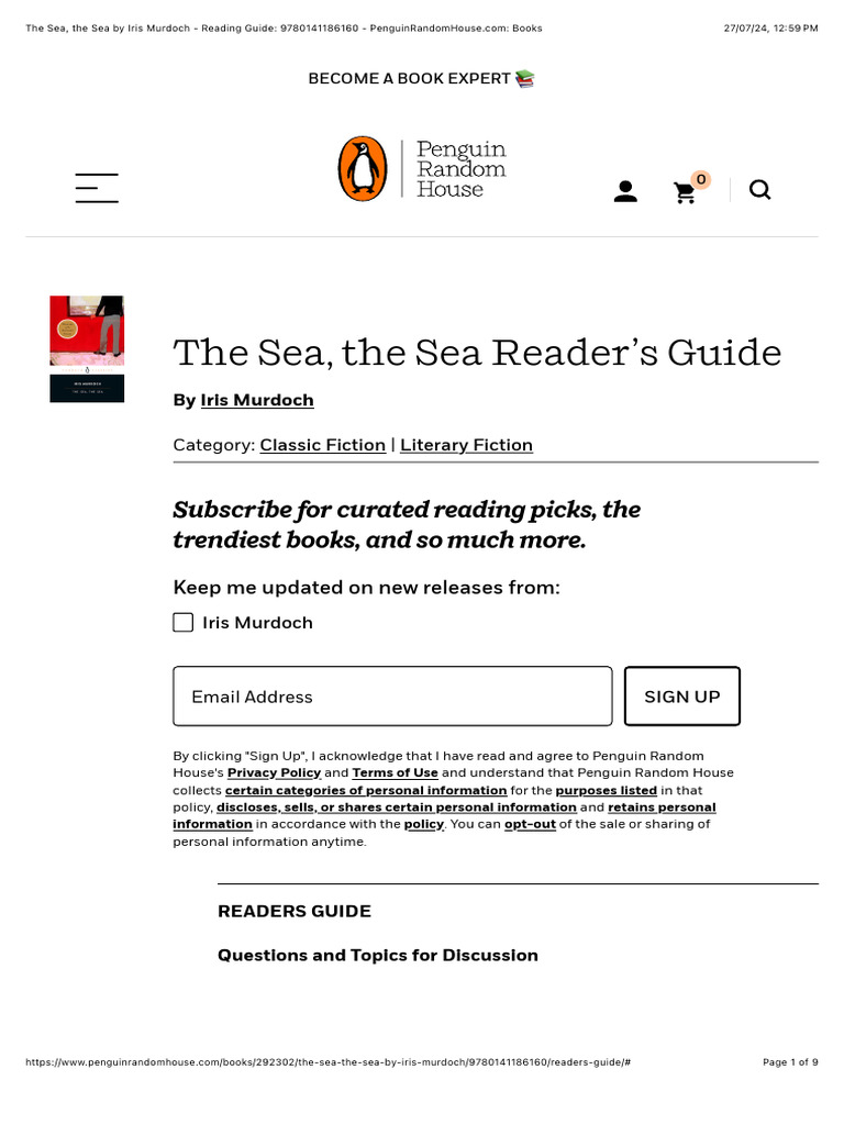 The Sea, The Sea: Reader's Guide | PDF