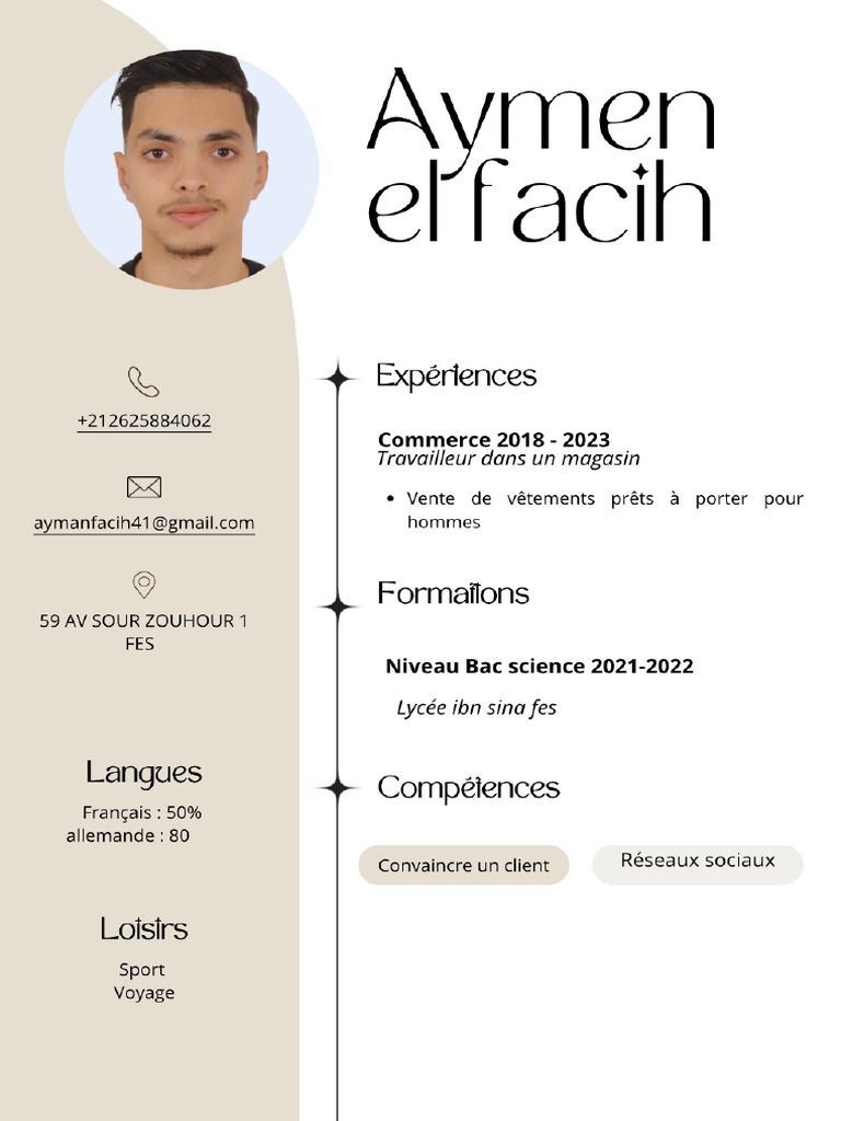 CV Aymen Elfacih | PDF