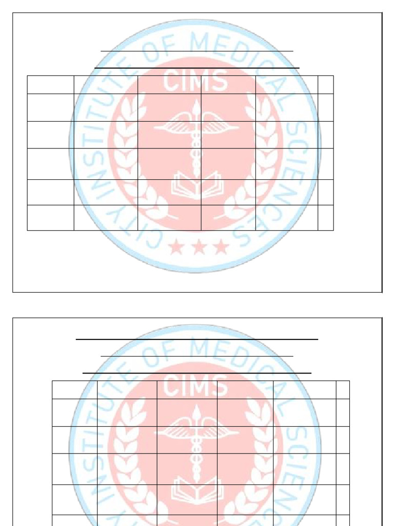 October 2024 CIMS Technician Timetables | PDF | Biology | Health Sciences