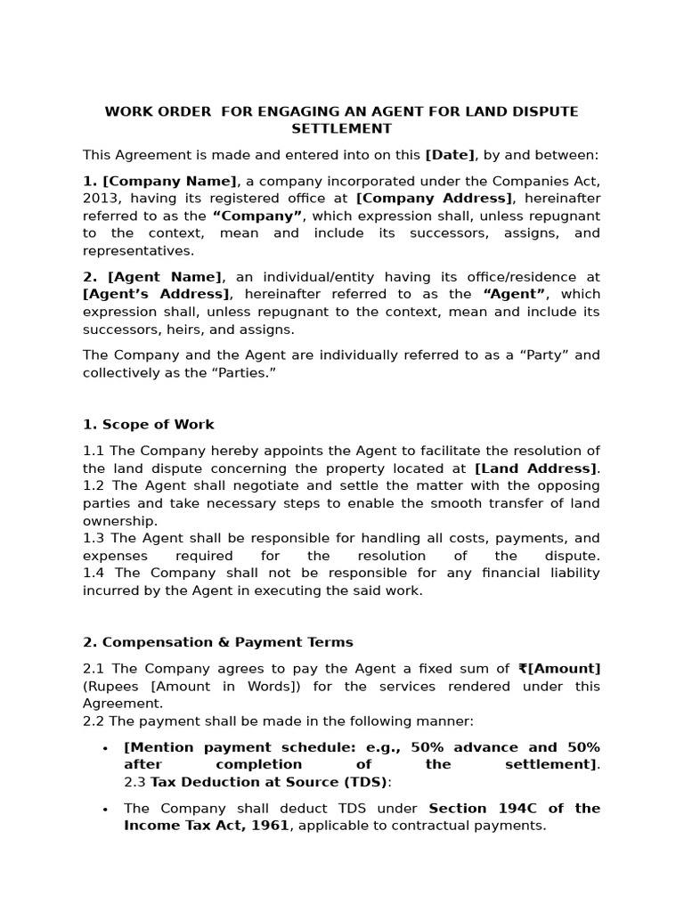 Dispute resolution Agreement | PDF | Indemnity | Private Law