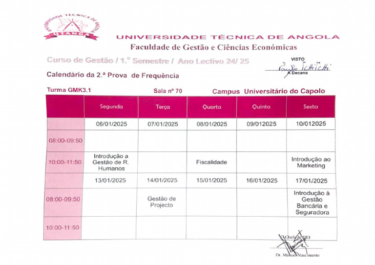 Calendário UTANGA | PDF
