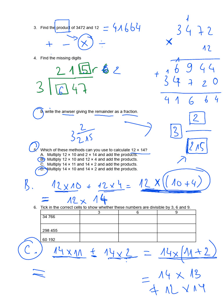 Math Problems: Multiplication & Divisibility | PDF